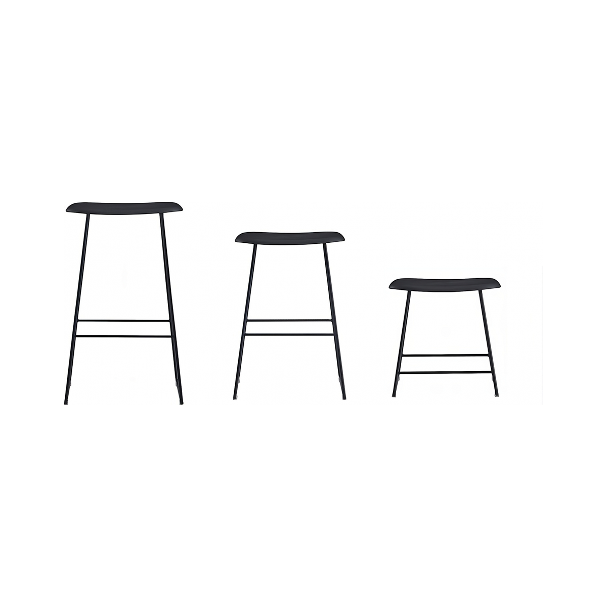 Noir Stool - Sleek Black Design in 3 Heights