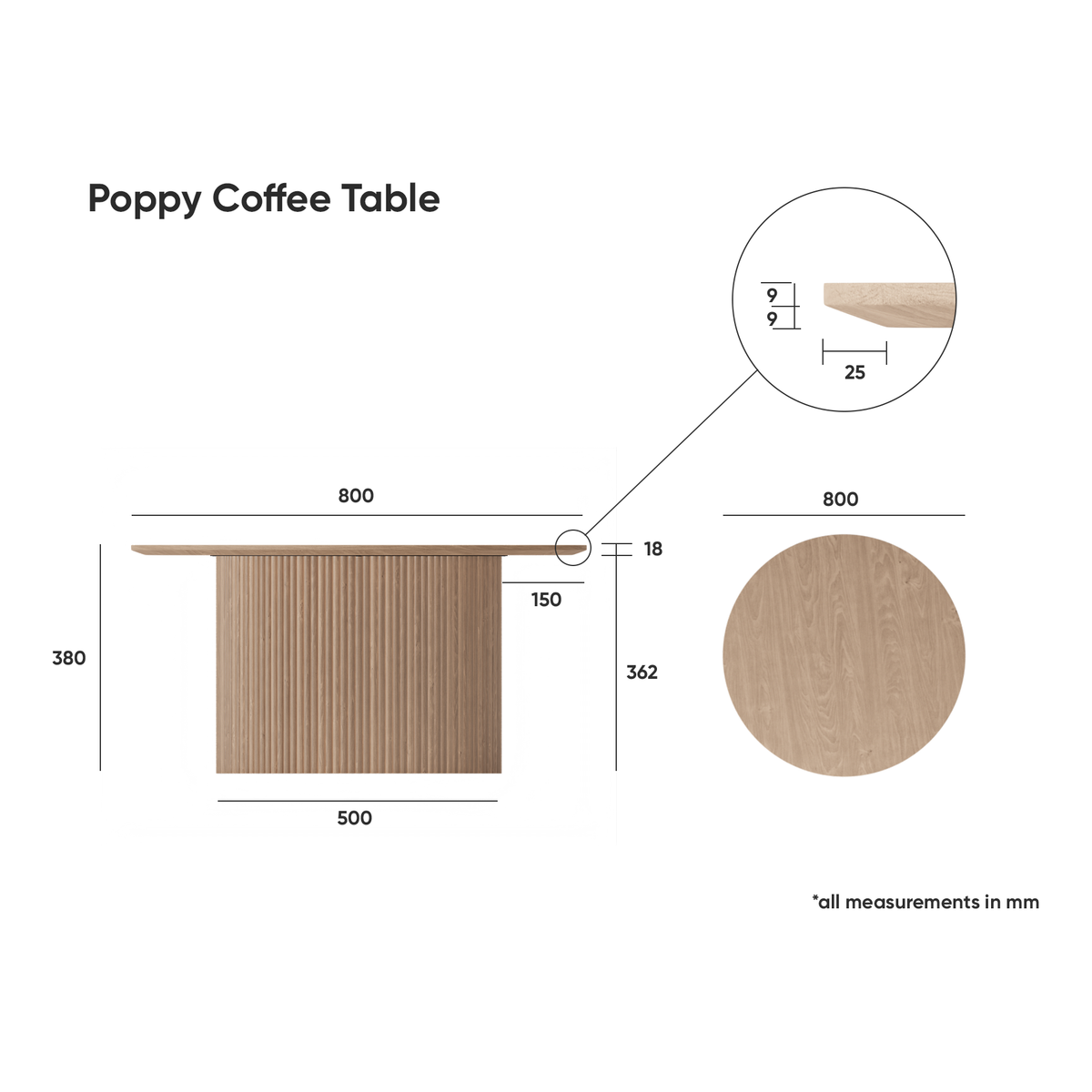 Poppy Coffee Table: Elegant American Ash Design